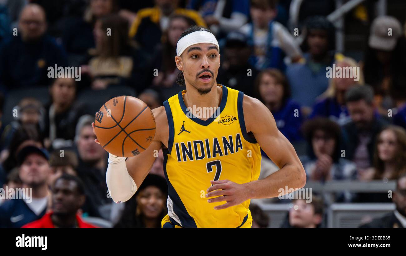 Indiana Pacers guard Andrew Nembhard (2) during the first half of an ...