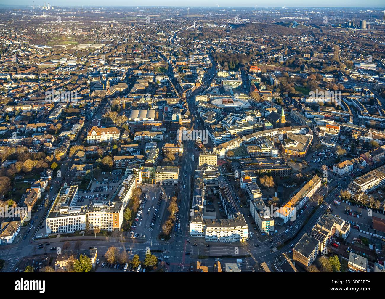 Luftbild, City Innenstadtansicht, vorne RAG Gebäude am Gleiwitzer Platz ...