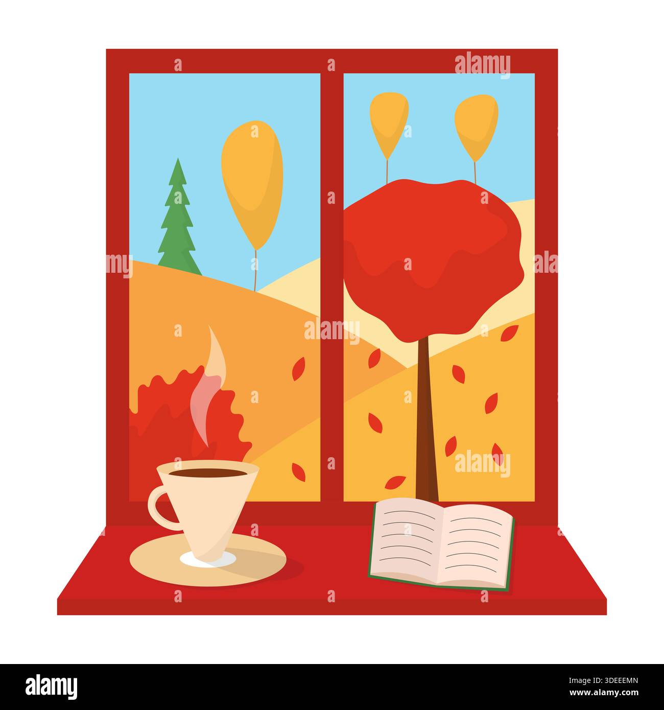 Window on yellow building Stock Vector Images - Alamy