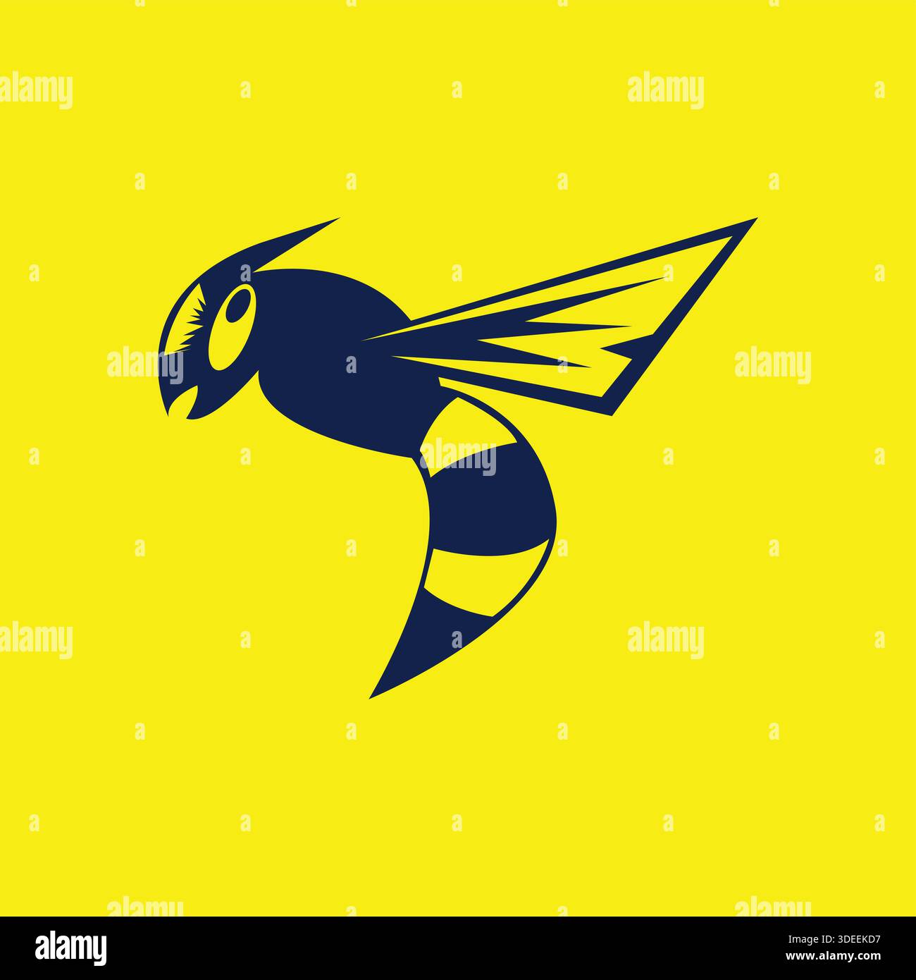 Angry Hornet Wasp Bee Mascot Logo Vector Illustration Stock Vector ...
