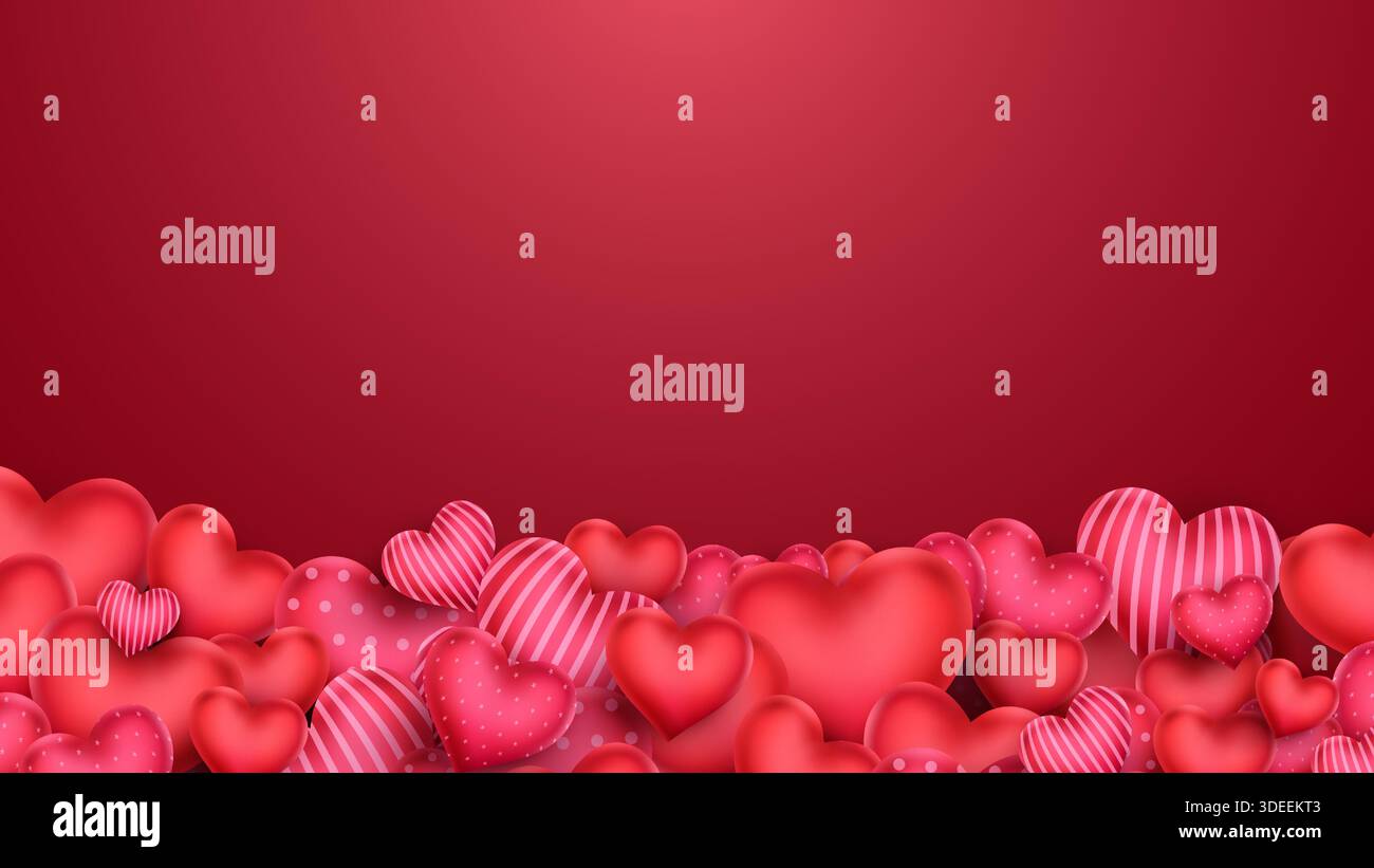 Happy Valentine's day card hearts vector background. Valentine's day ...
