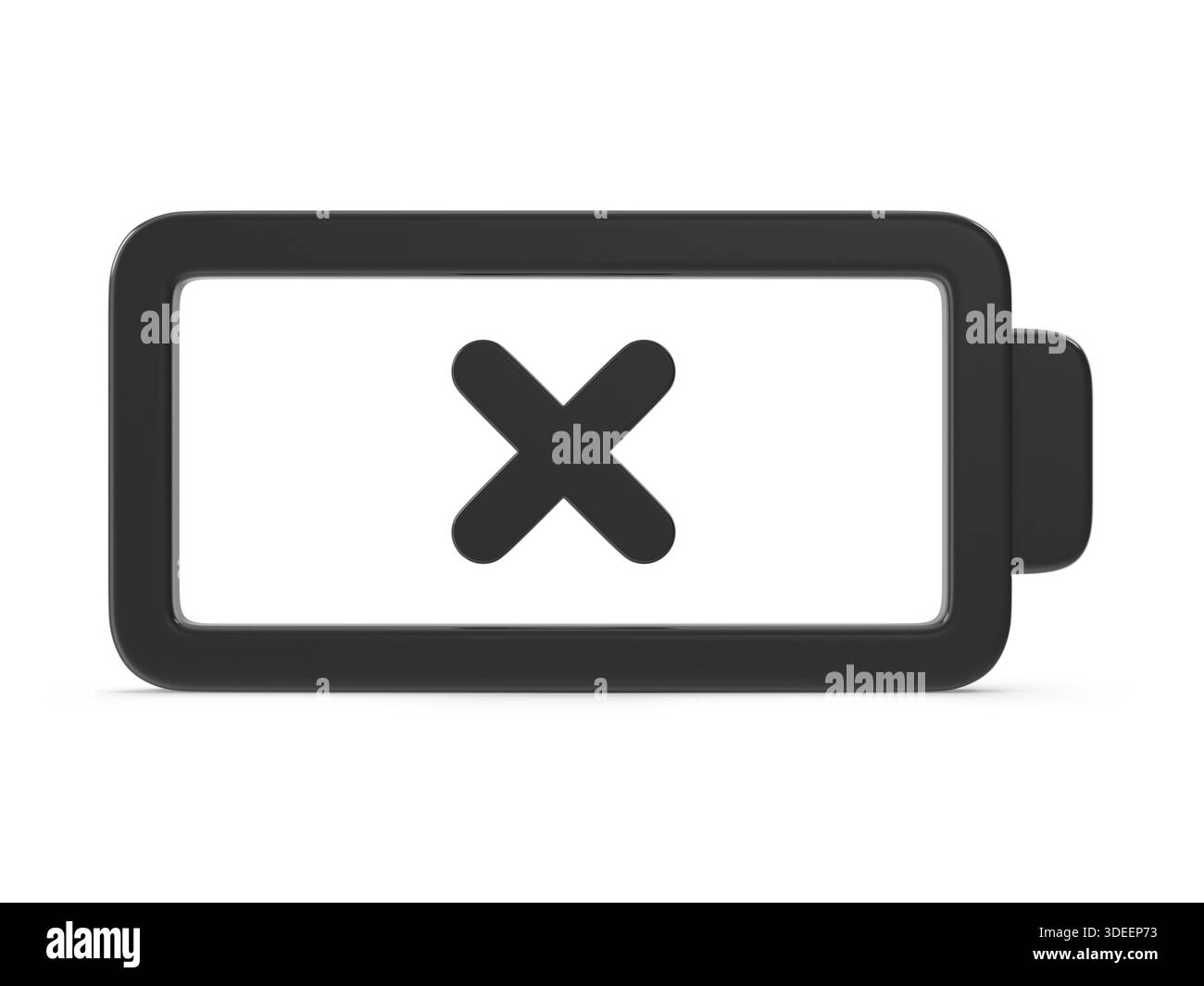 Battery icon with cross symbol Stock Photo - Alamy