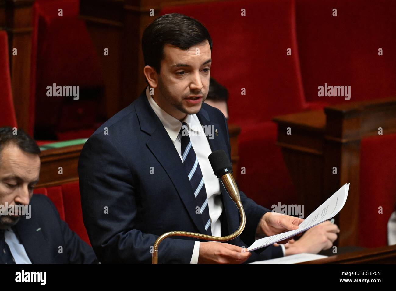 Jean Philippe Tanguy during a session of questions to the government at ...