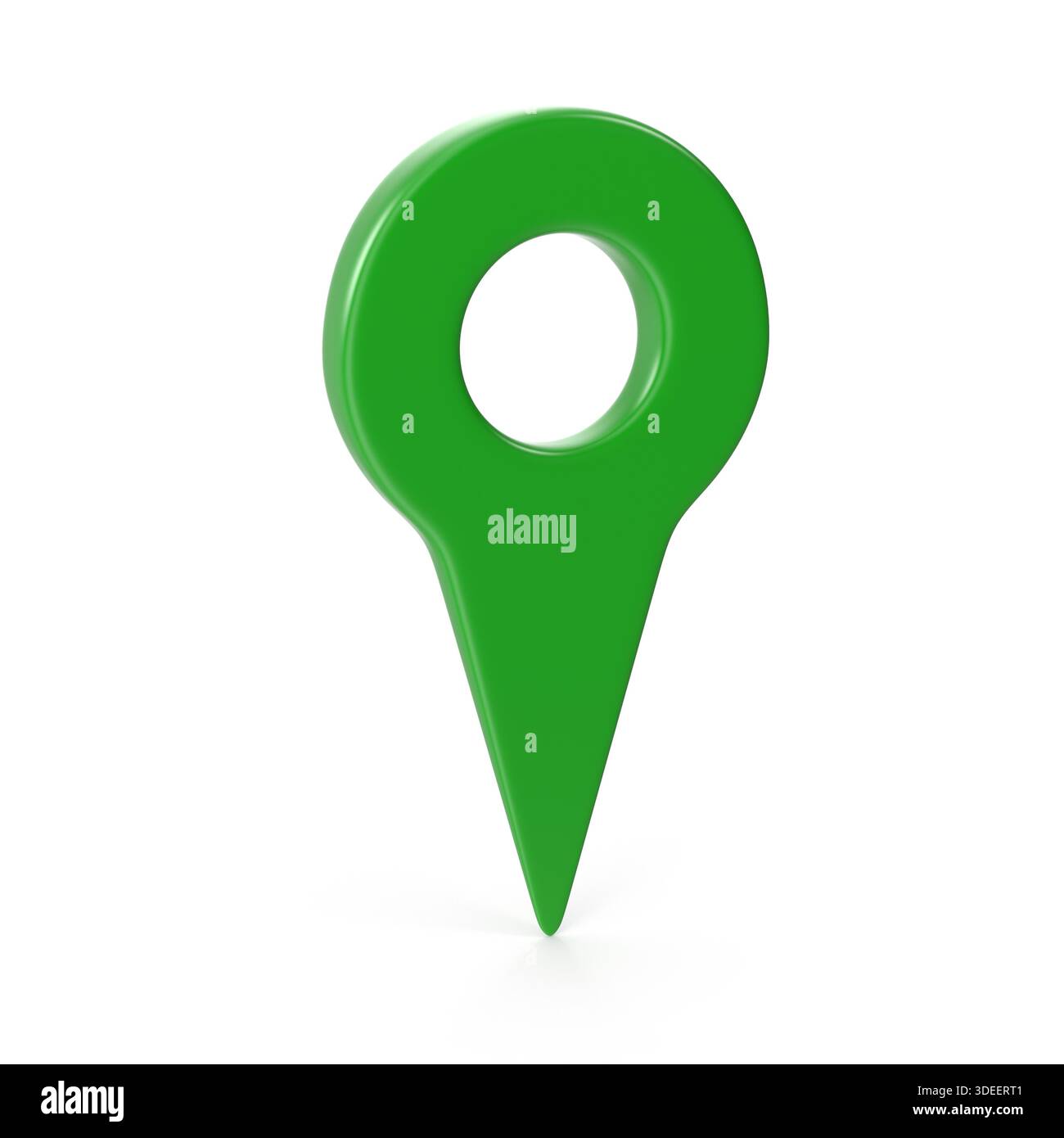 Glossy Green 3D Map Location Pin Stock Photo - Alamy
