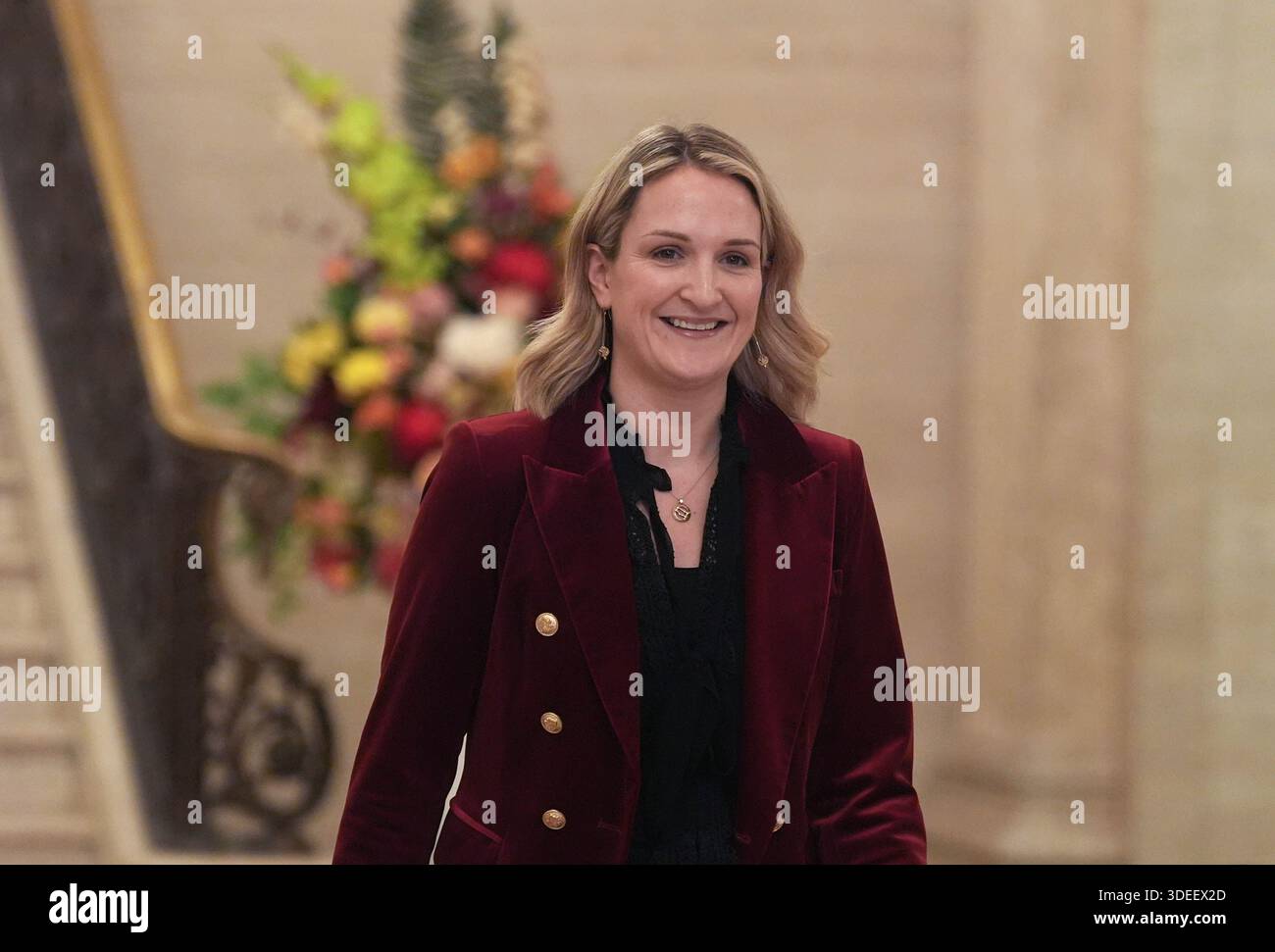 Irish Foreign Affairs minister Helen McEntee arrives to speak to the ...