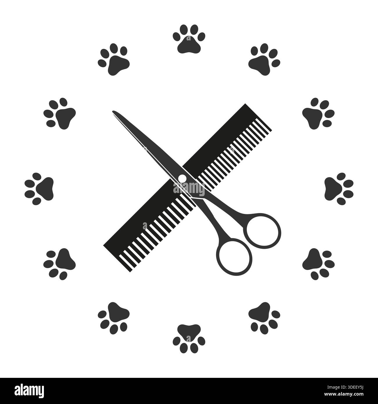 Illustration animal grooming hairdresser Black and White Stock Photos ...