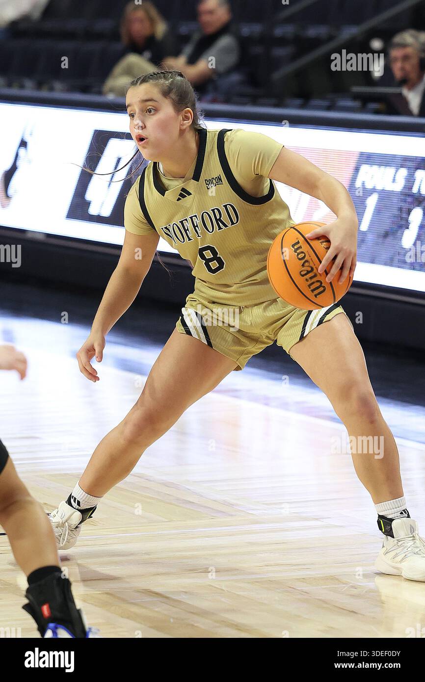 SPARTANBURG, SC - JANUARY 01: Wofford Terriers guard Gabby Mundy (8 ...