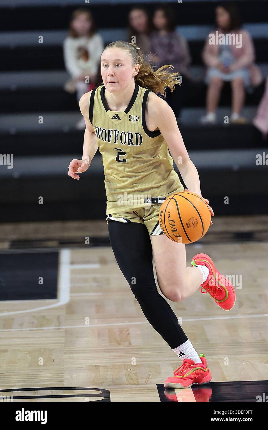 SPARTANBURG, SC - JANUARY 01: Wofford Terriers guard Maddie Heiss (2 ...