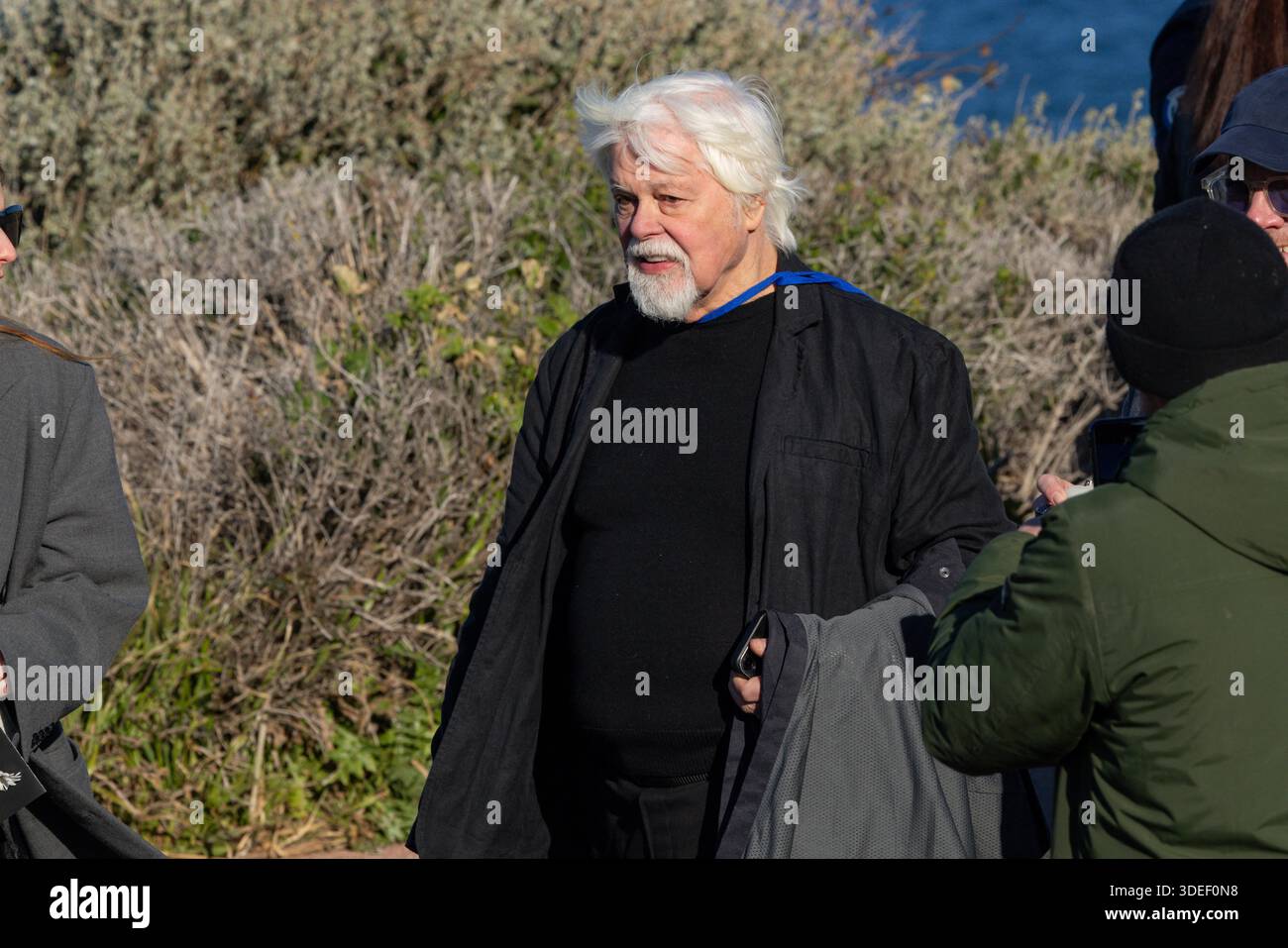 Paul Watson during public tribute to Brigitte Bardot at the Pré des ...