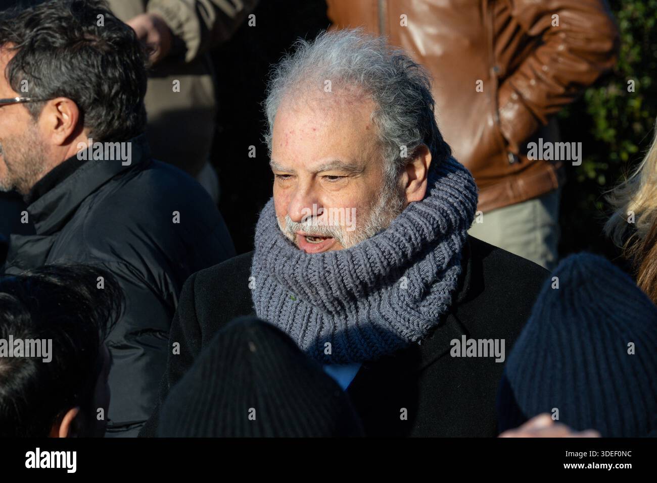 Raphaël Mezrahi during public tribute to Brigitte Bardot at the Pré des ...