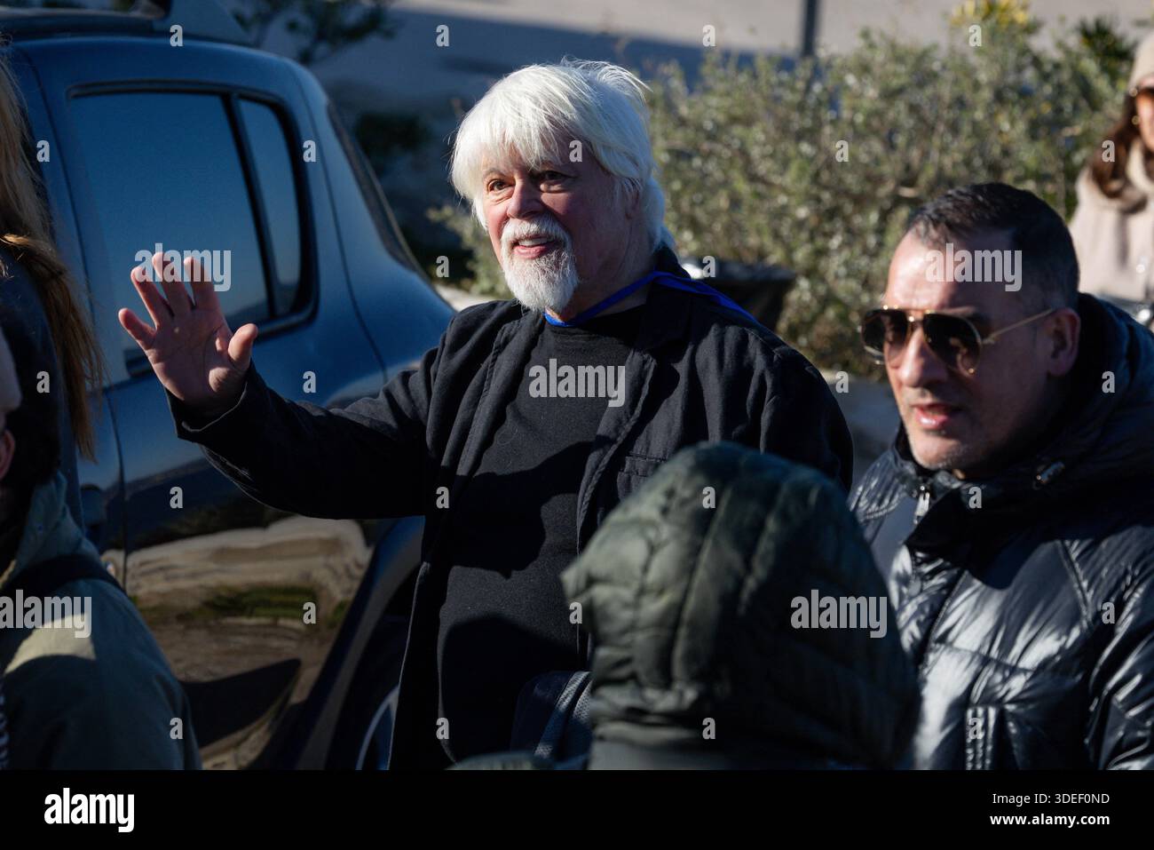 Paul Watson during public tribute to Brigitte Bardot at the Pré des ...