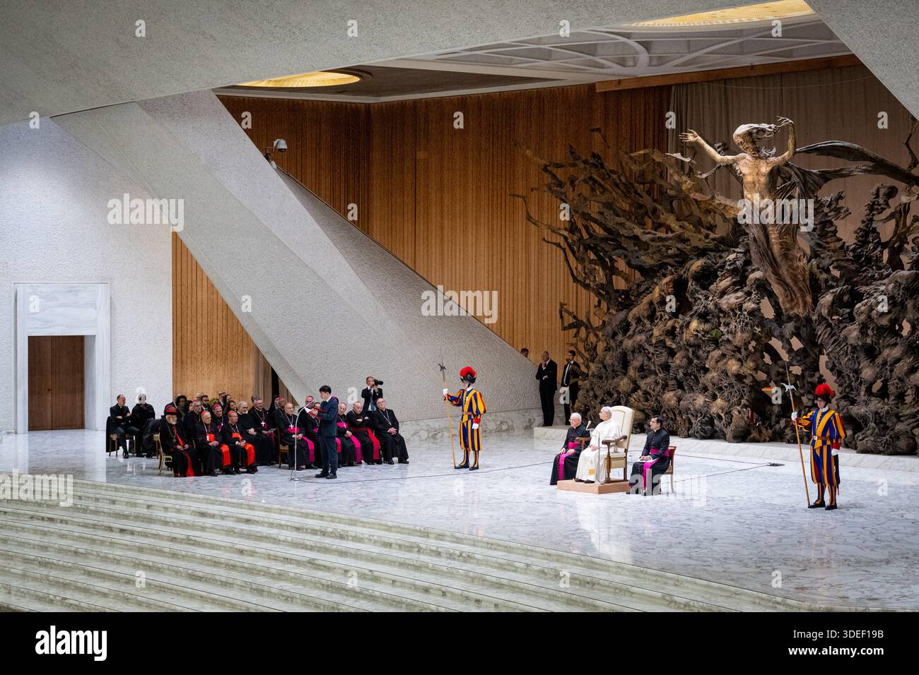 General view of Paul VI Hall during the Pope Leo XIV’s Wednesday ...
