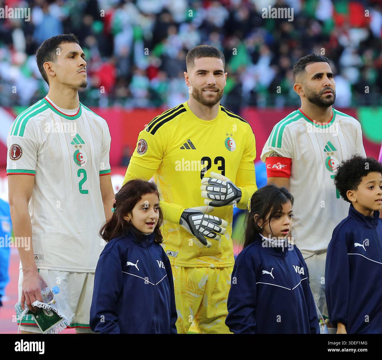 Algeria defender Aïssa Mandi (2), Algeria goalkeeper Luca Zidane (23 ...