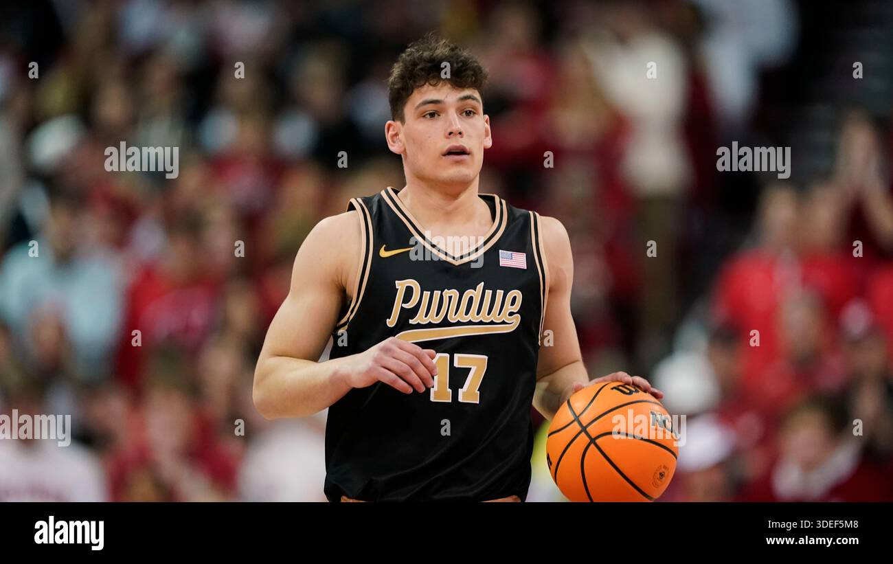 Purdue guard Omer Mayer dribbles during the first half of an NCAA ...