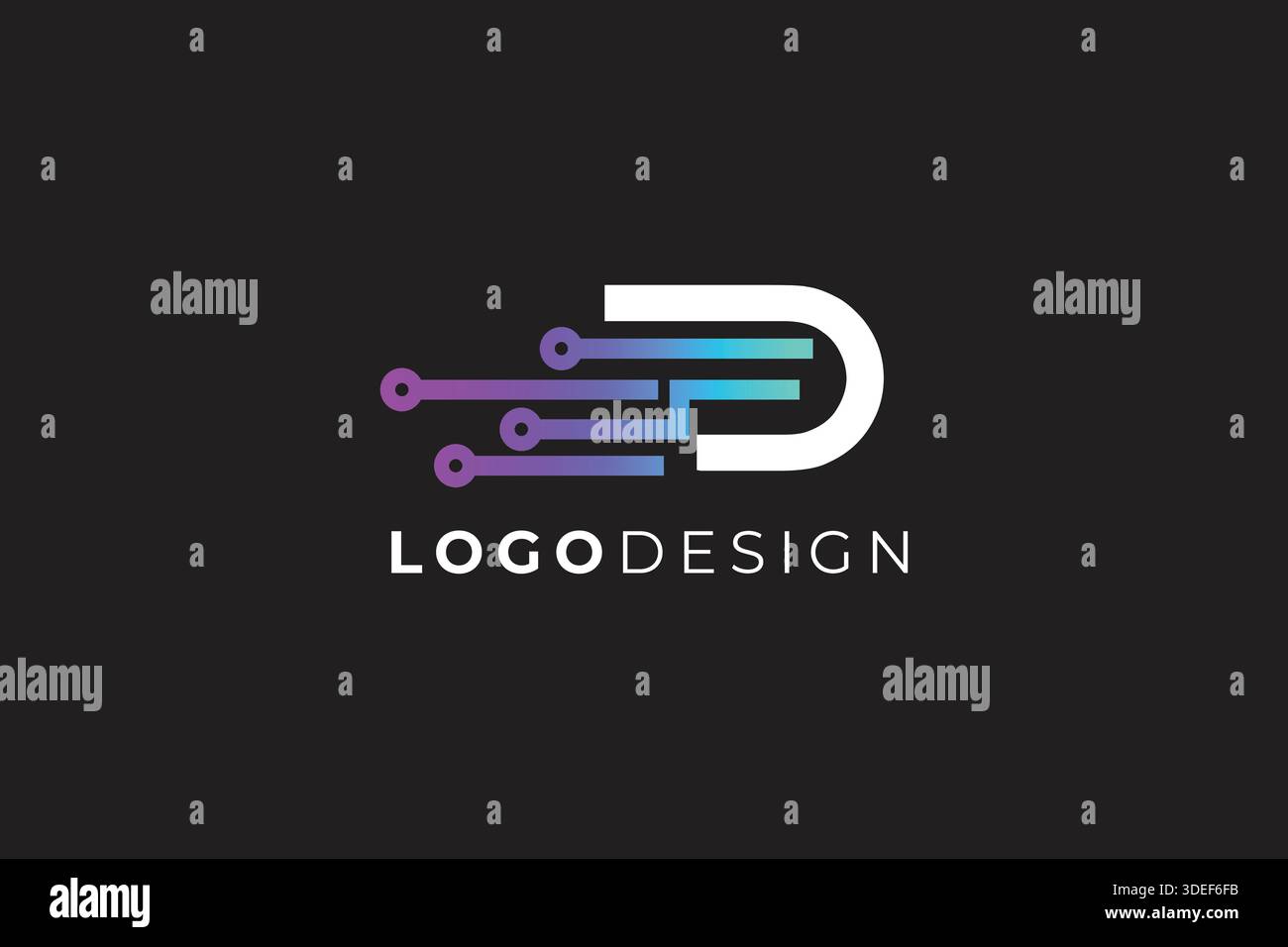 Letter D Technology Logo Design for Digital Innovation, Software and ...