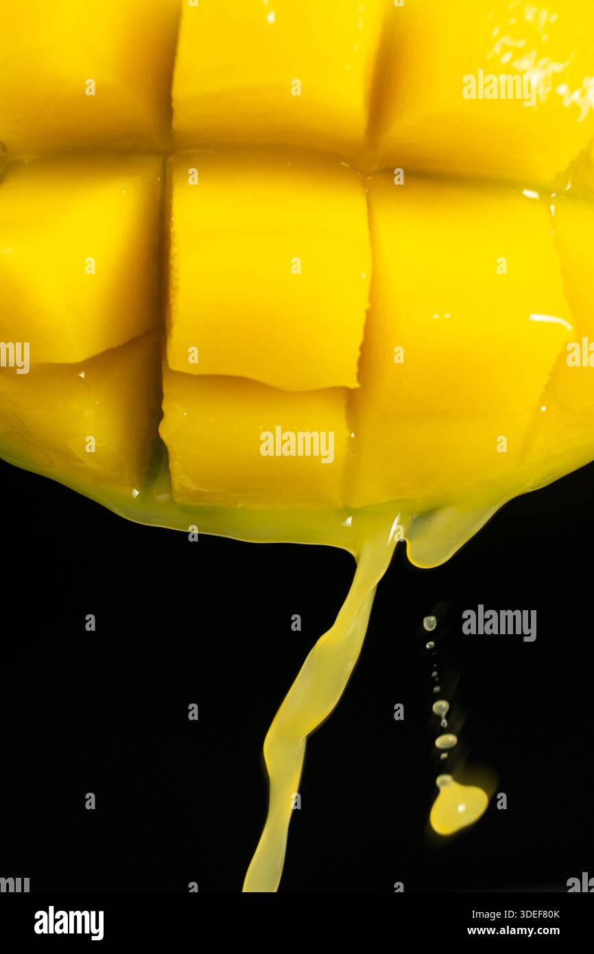 Macro mango juice dripping hi-res stock photography and images - Alamy