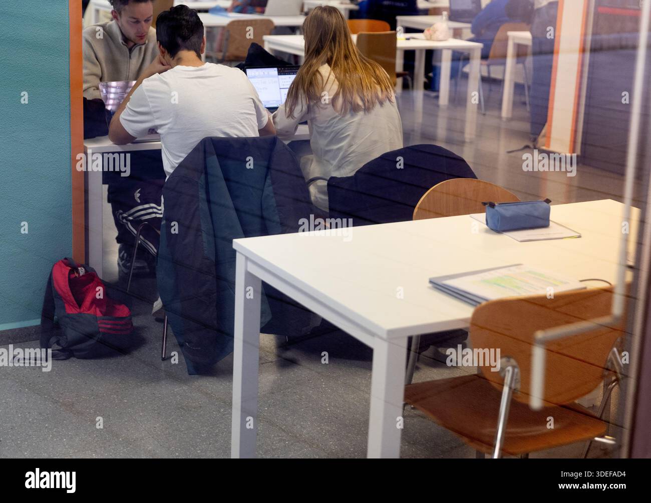 Public working in a reading room of a public library, on January 7 ...