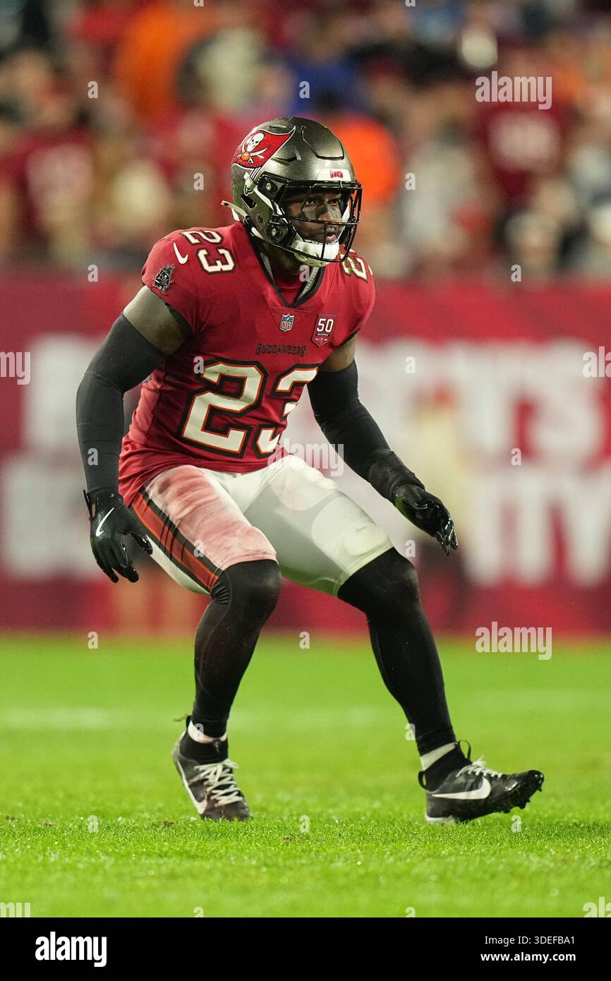 Tampa Bay Buccaneers safety Tykee Smith (23) runs to the ball carrier ...