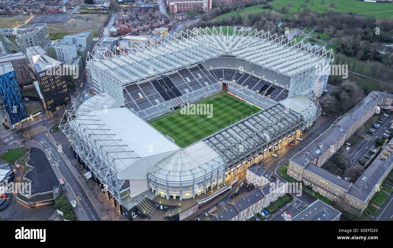 An aerial view of St James’ Park during the Premier League match ...