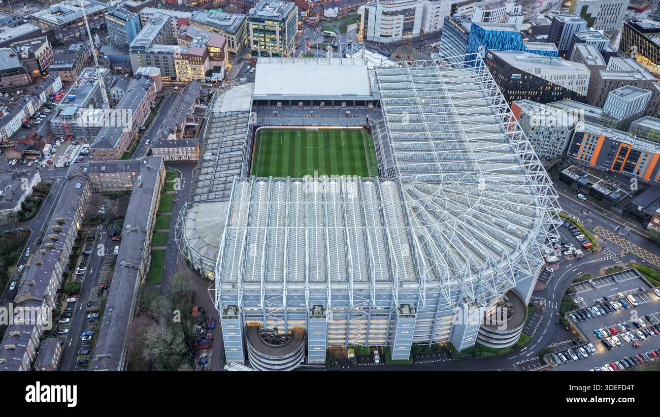 An aerial view of St James’ Park during the Premier League match ...
