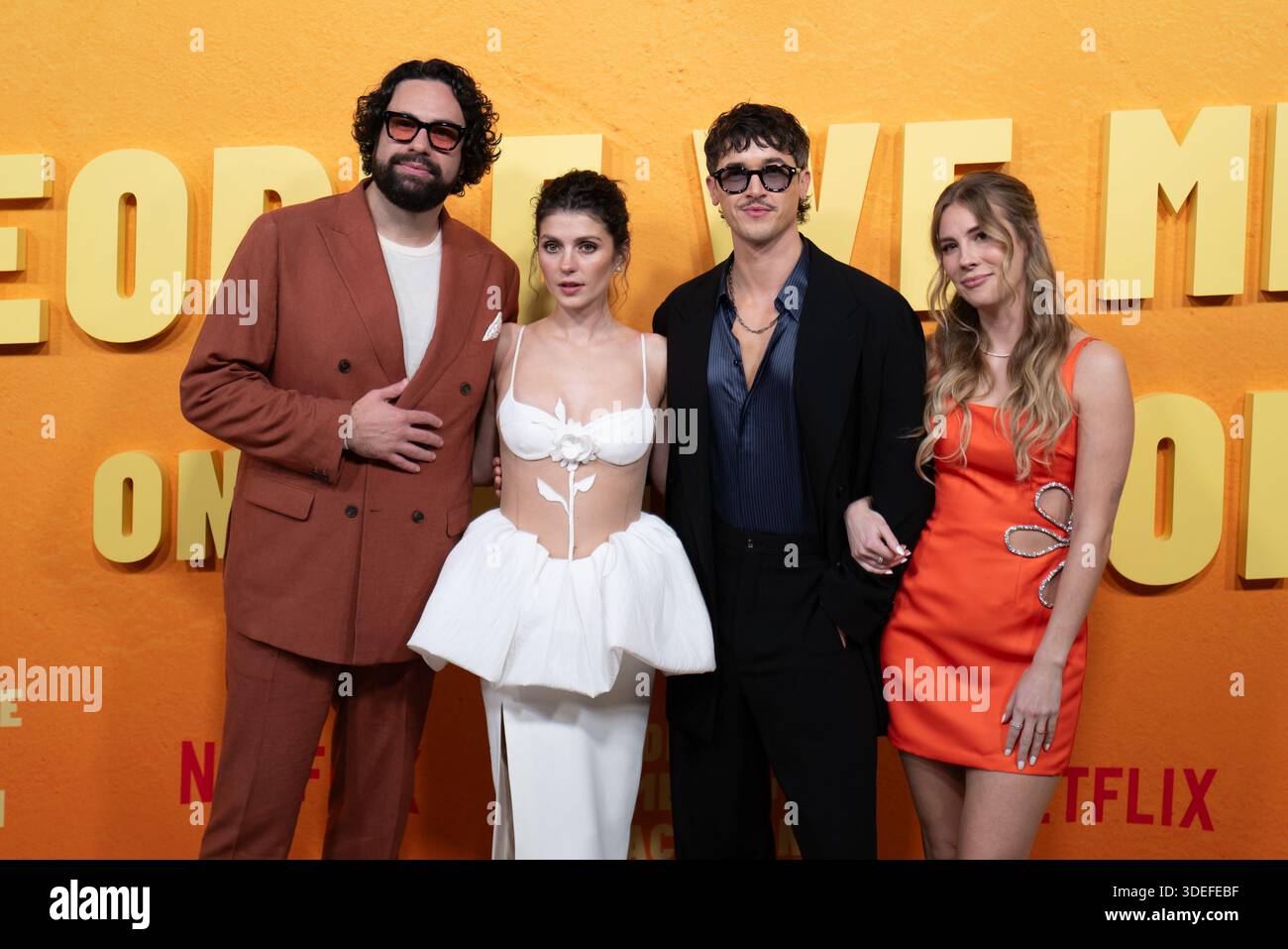 (L-R) Brett Haley, Emily Bader, Tom Blyth and Emily Henry attend the ...