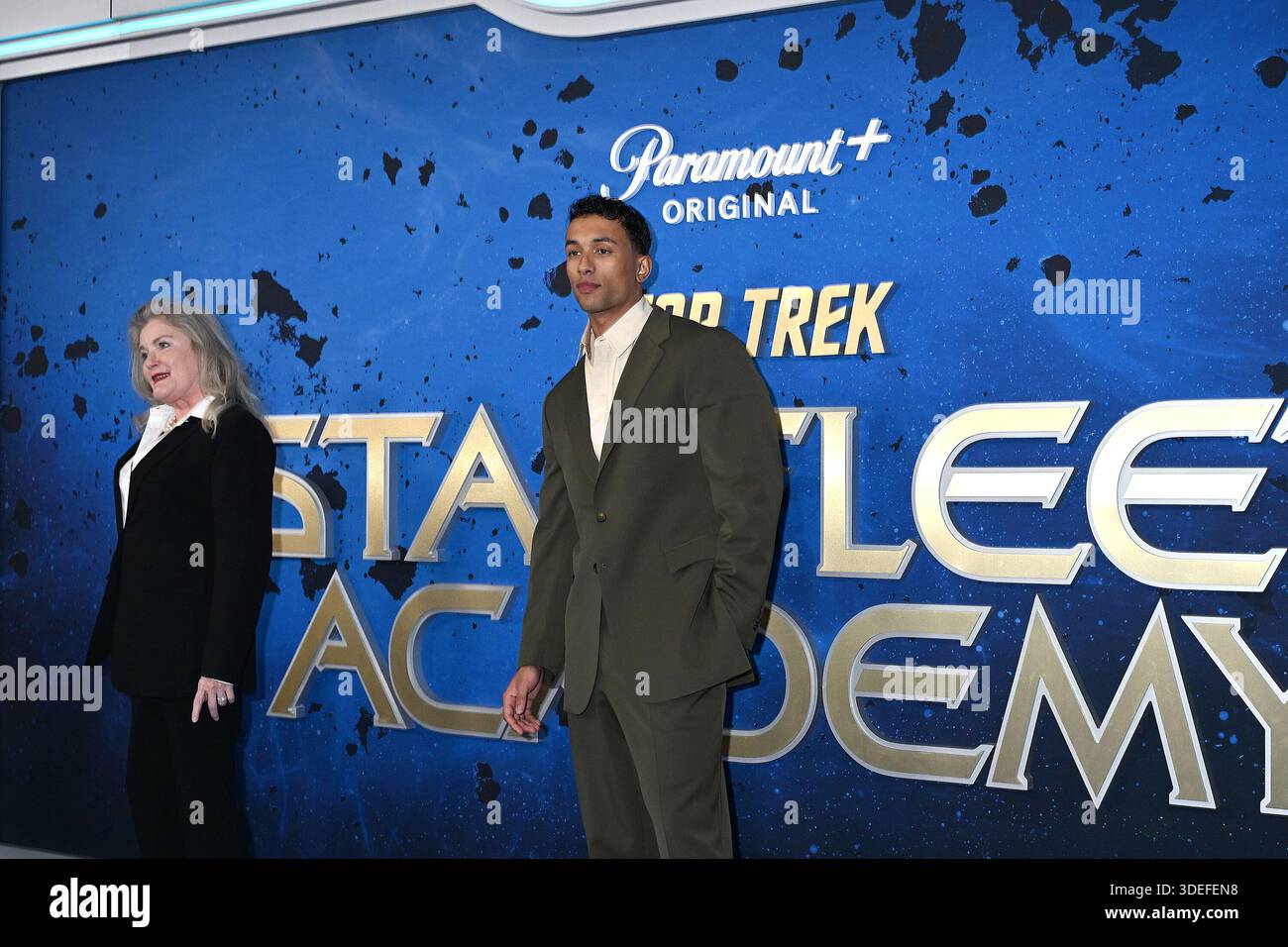 Kate Mulgrew and actor in the cast Sandro Rosta attends the STAR TREK ...