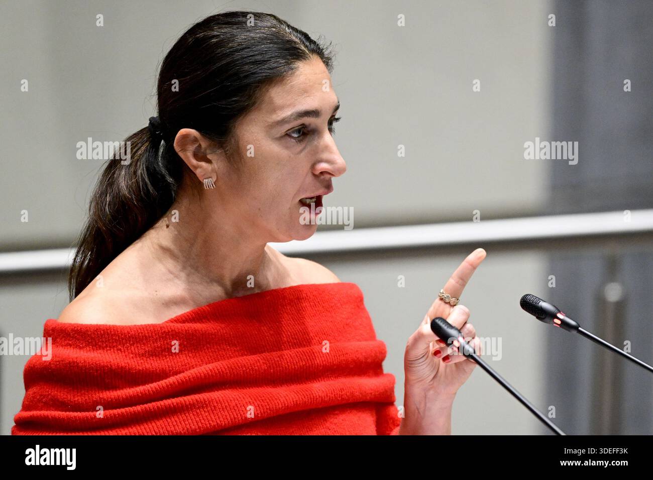 Flemish Minister for Education and Work Zuhal Demir pictured during a ...