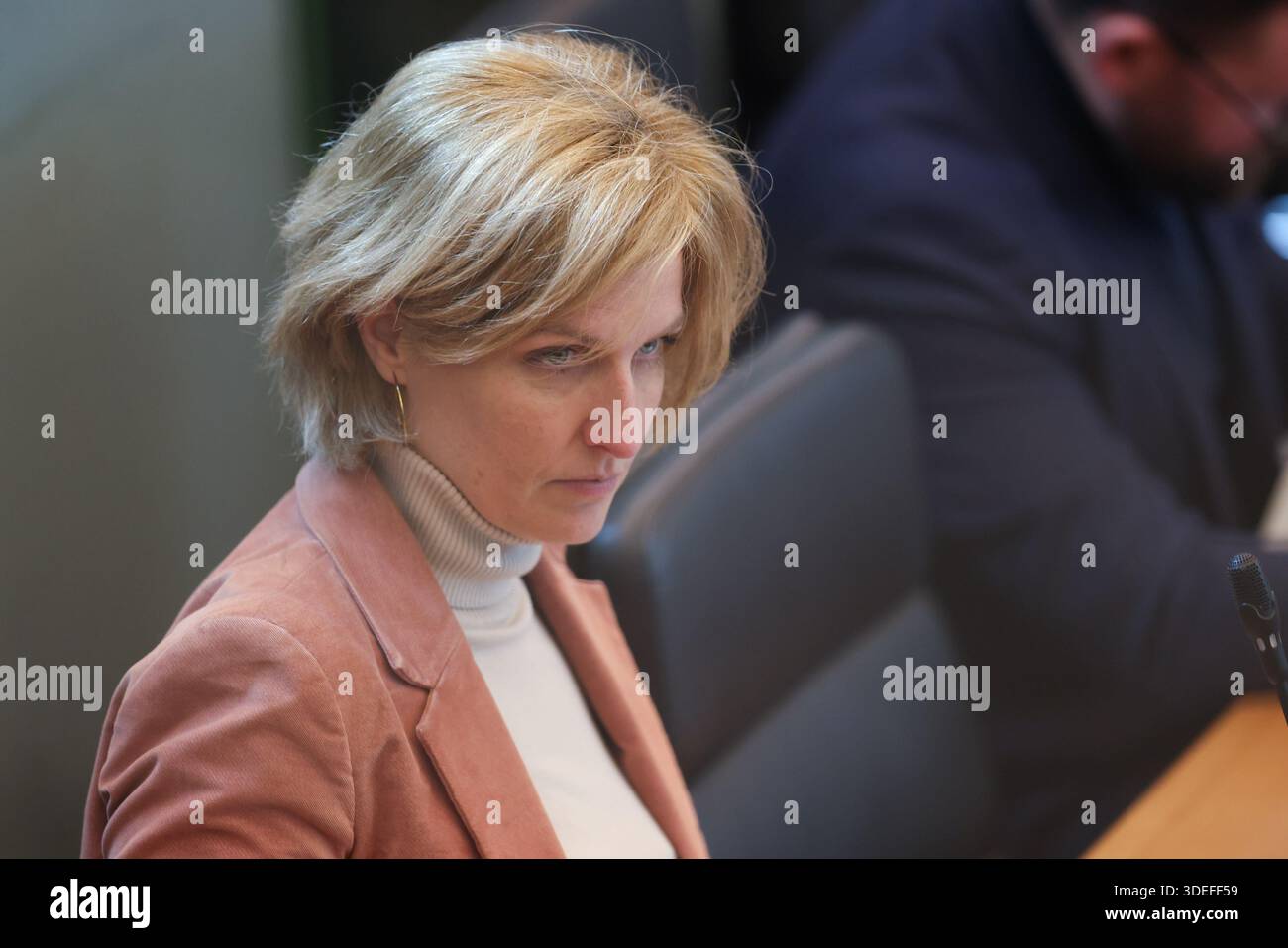 Ecolo Celine Tellier pictured during a plenary session of the Walloon ...