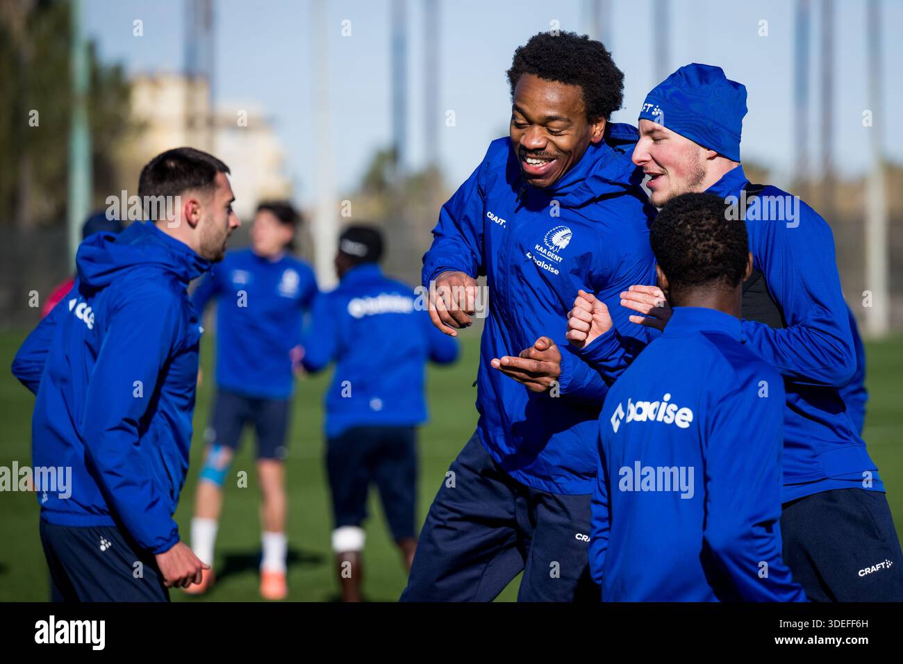 Gent's David Mukuna and Gent's Maksim Paskotsi pictured in action ...