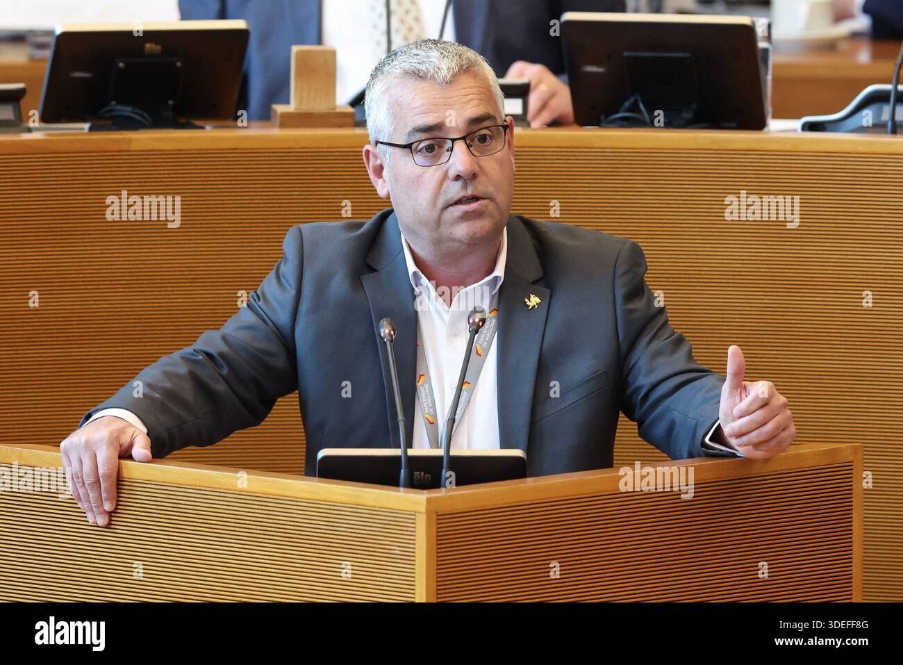PS Vincent Crampont pictured during a plenary session of the Walloon ...