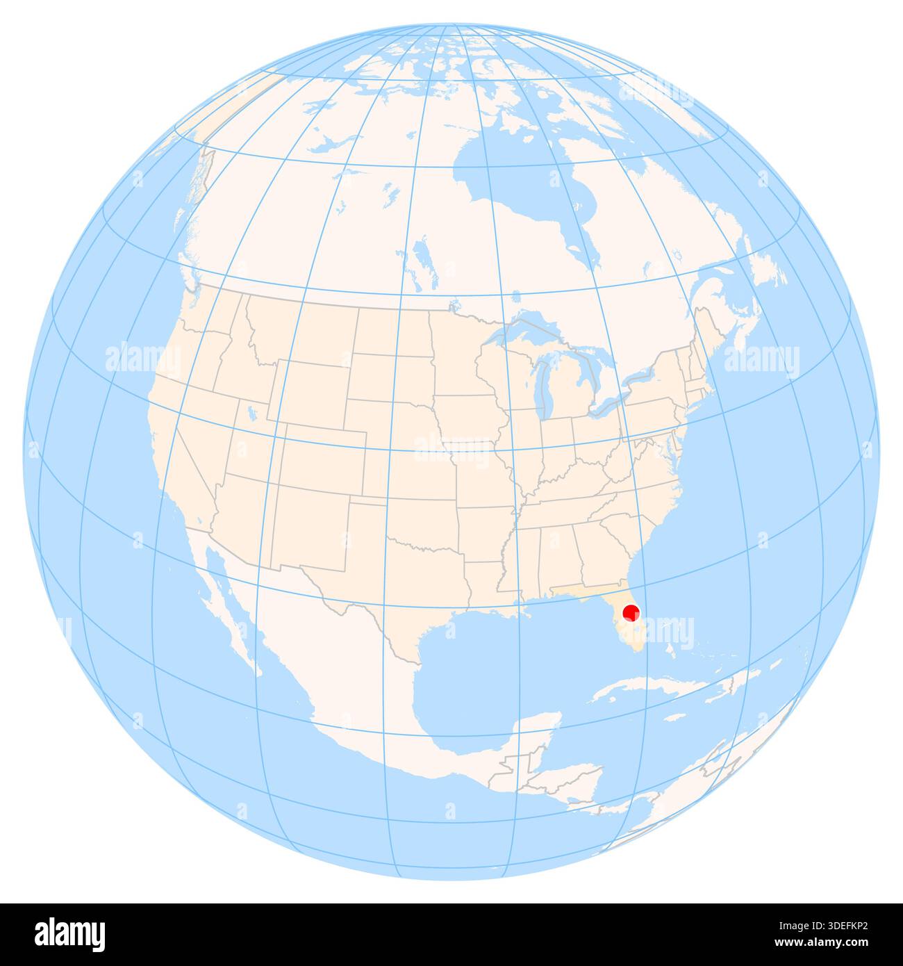 Map of the earth globe showing the location of the city St. Cloud in ...