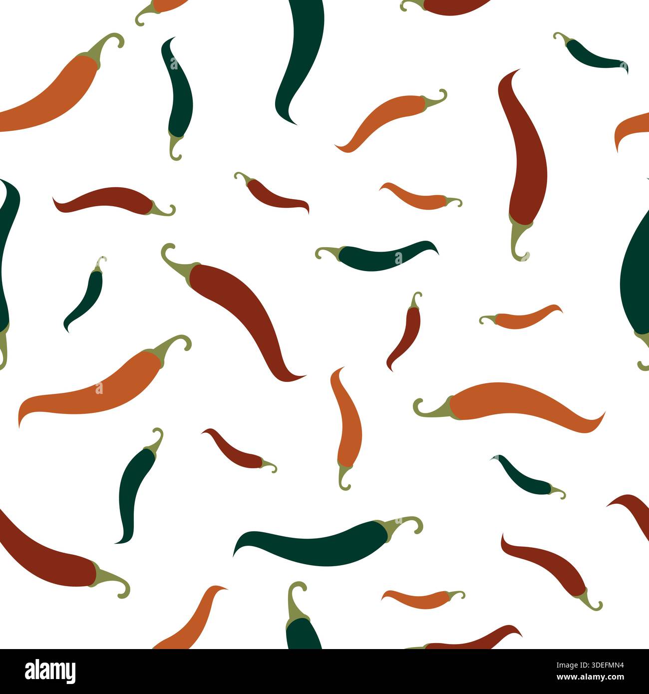 Seamless chilli pepper pattern on isolated background. Vector design ...