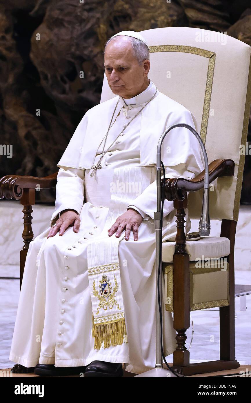 January 7, 2026. Vatican City - POPE LEO XIV during his wednesday ...