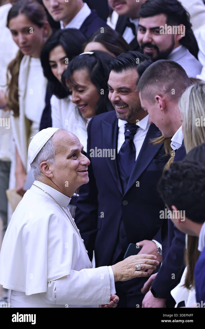 January 7, 2026. Vatican City - POPE LEO XIV during his wednesday ...