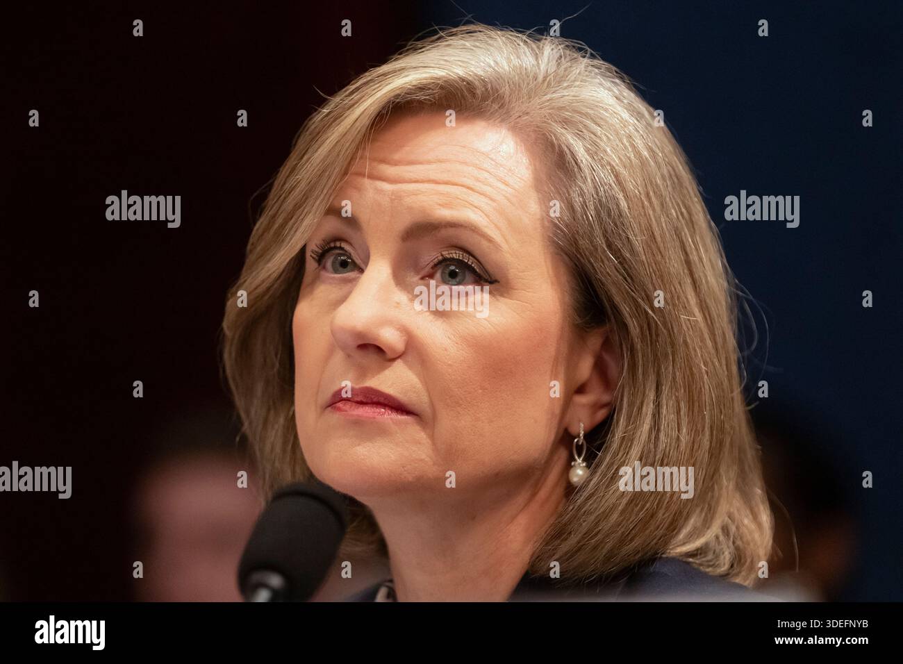 Minnesota state Rep. Kristin Robbins listens during a hearing of the ...