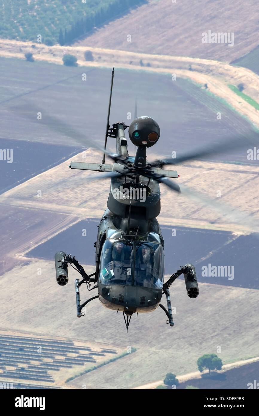 Air-to-air photograph of the Hellenic Army Bell OH-58D Kiowa Warrior ...