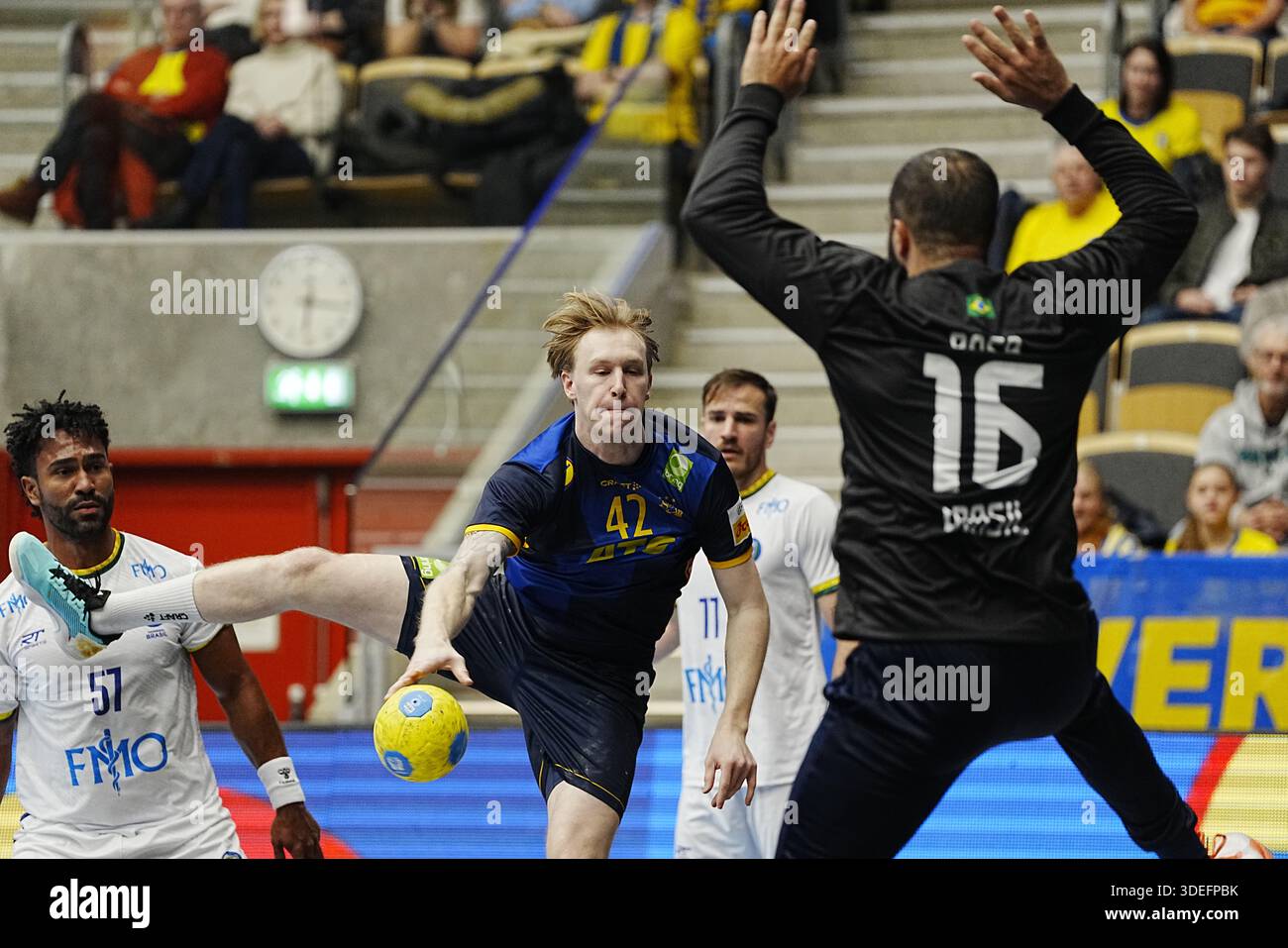 GOTHENBURG, SWEDEN 20260107Sweden's Eric Johansson scores a goal ...