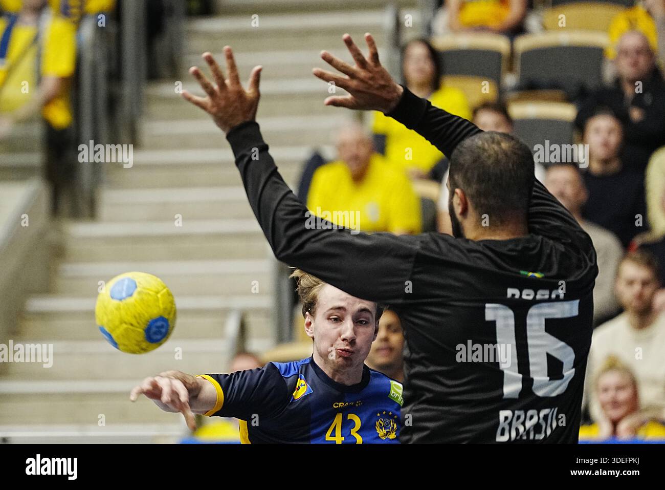 GOTHENBURG, SWEDEN 20260107Sweden's Felix Montebovi against Brazil's ...