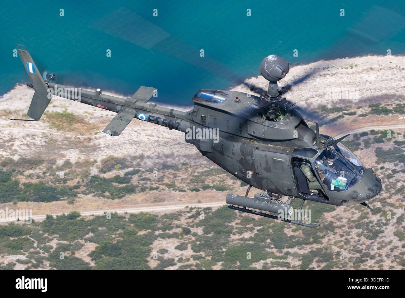Close air-to-air view of Hellenic Army Bell OH-58D Kiowa Warrior ...
