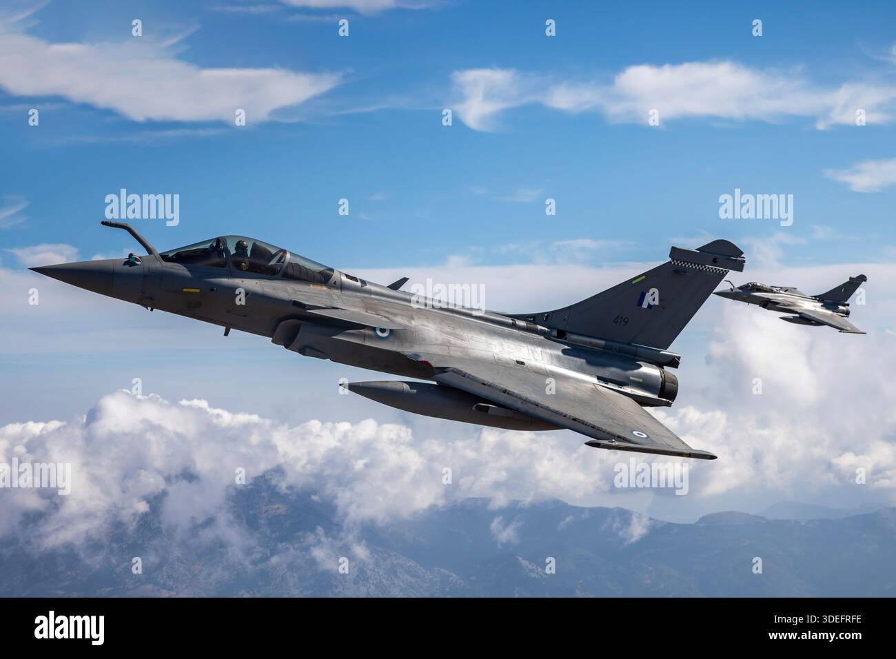 Formation flight of Hellenic Air Force Dassault Rafale EG, registration ...