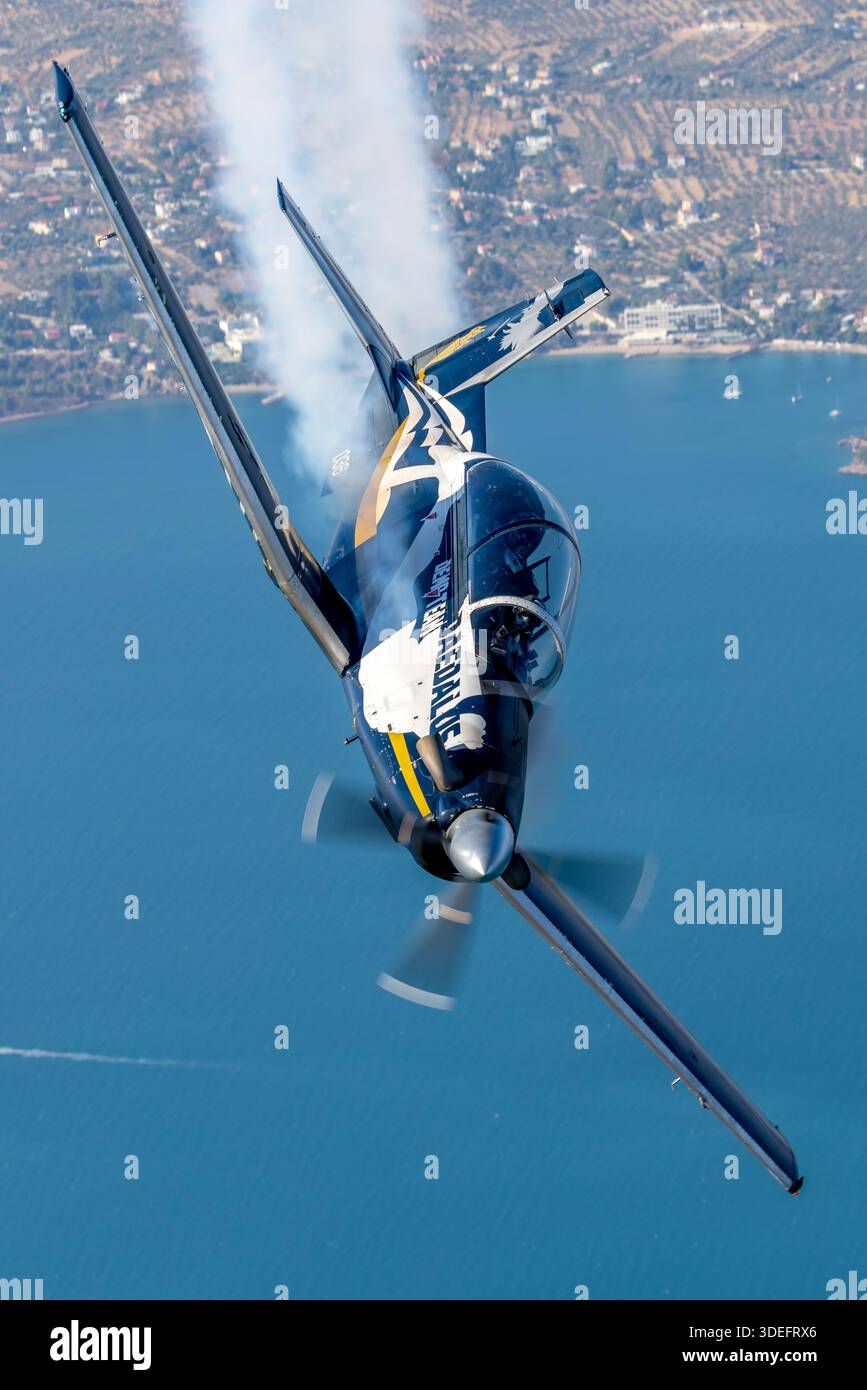 Air-to-air view of a Hellenic Air Force Raytheon T-6A/NTA Texan II ...