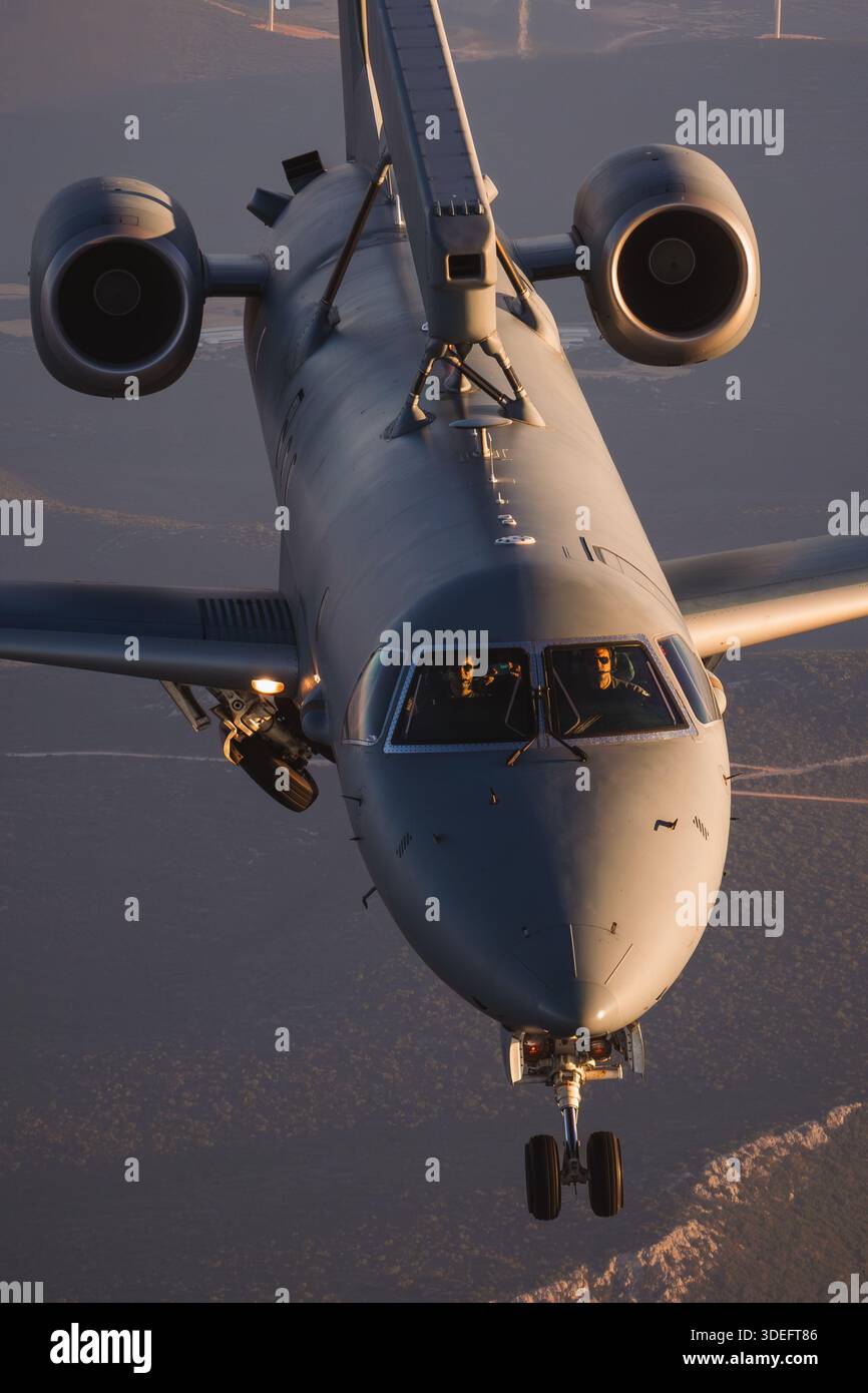 Close-up air-to-air photograph of Hellenic Air Force Embraer EMB-145H ...