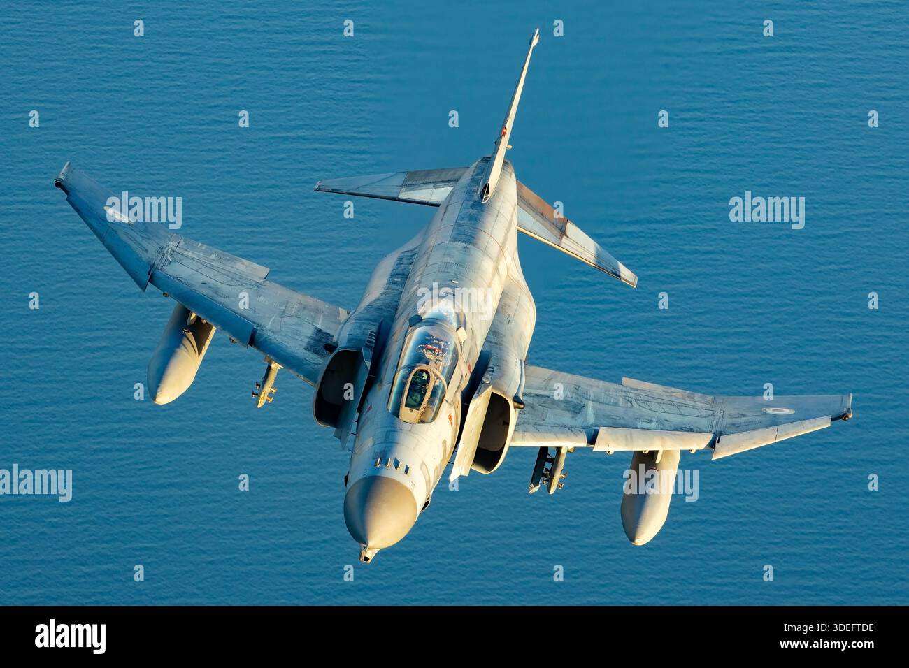 Air-to-air view of a Hellenic Air Force McDonnell Douglas F-4E Phantom ...