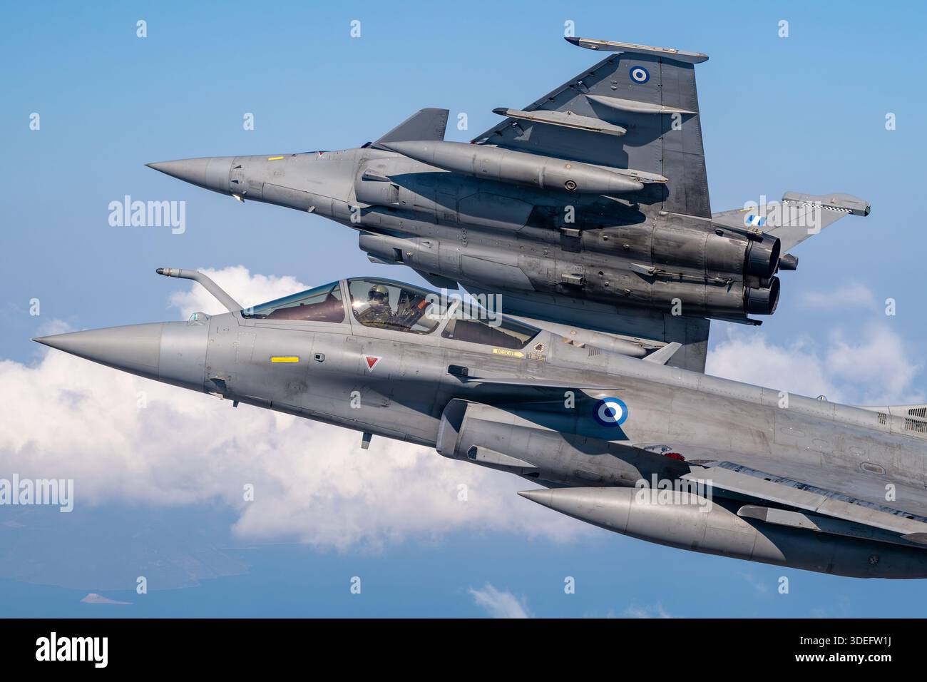 The photograph captures a Hellenic Air Force Dassault Rafale EG ...