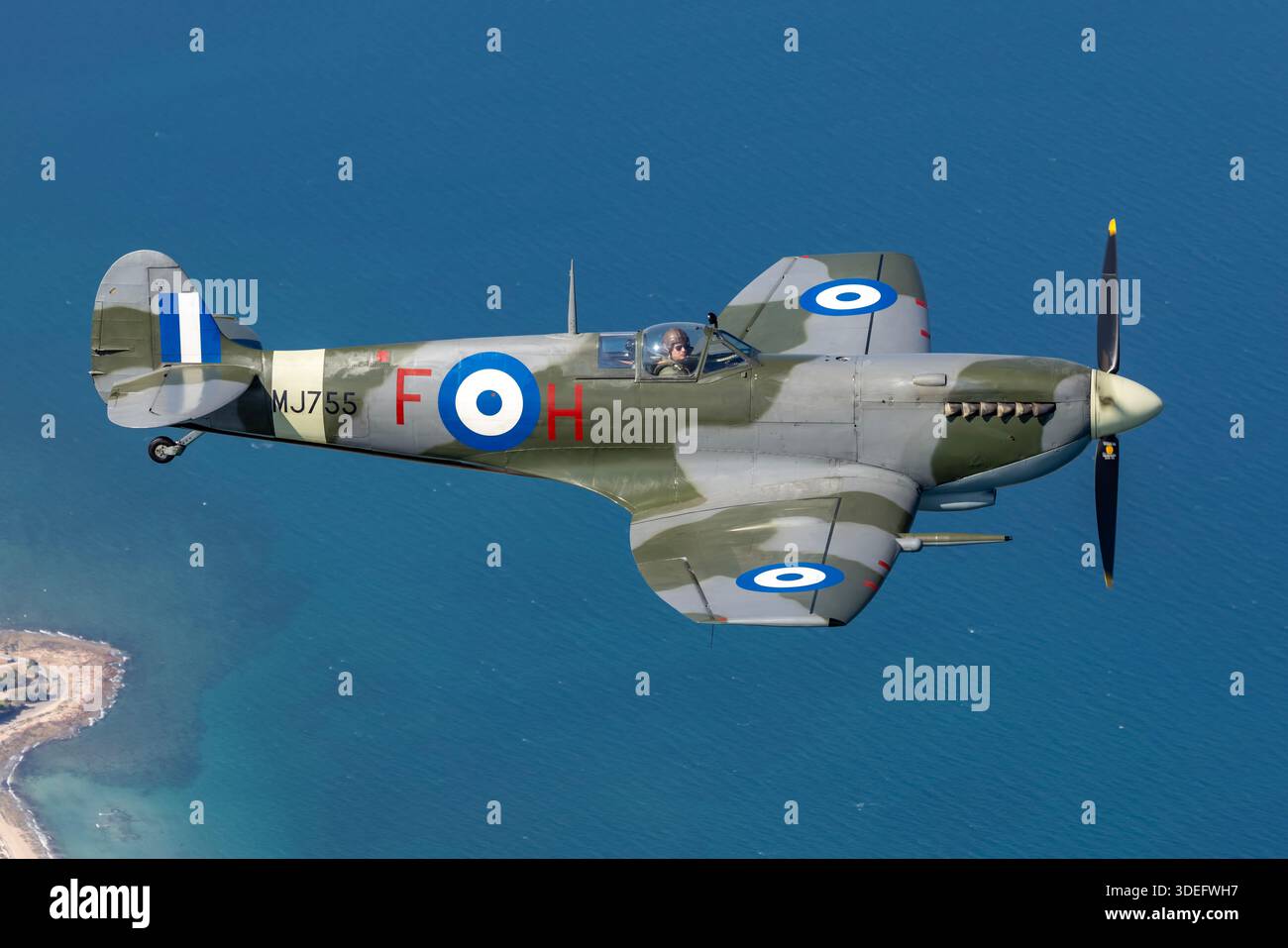 A close-up air-to-air view of the cockpit area of the Hellenic Air ...
