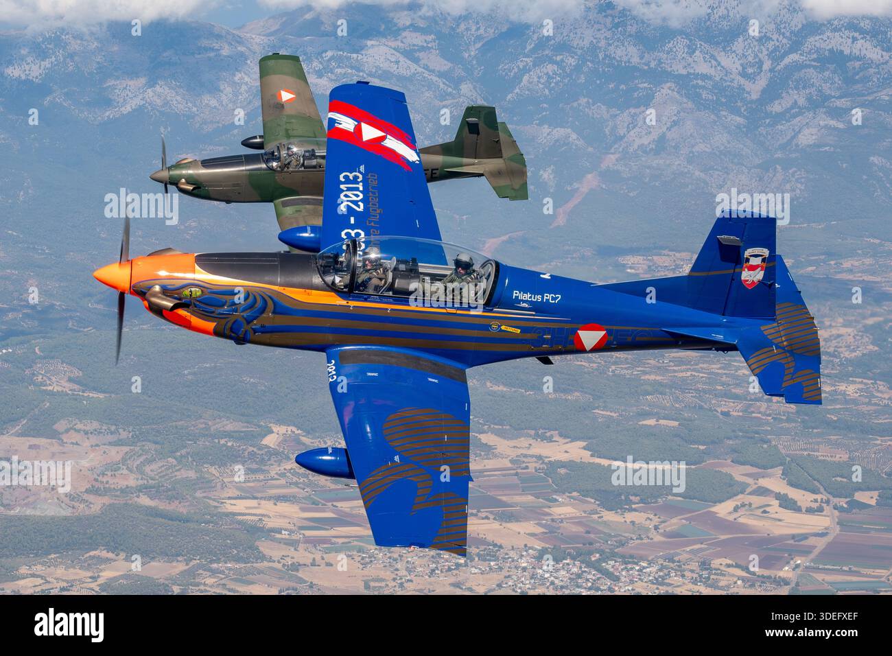 Two Austrian Air Force Pilatus PC-7 aircraft, registrations 3H-FE and ...