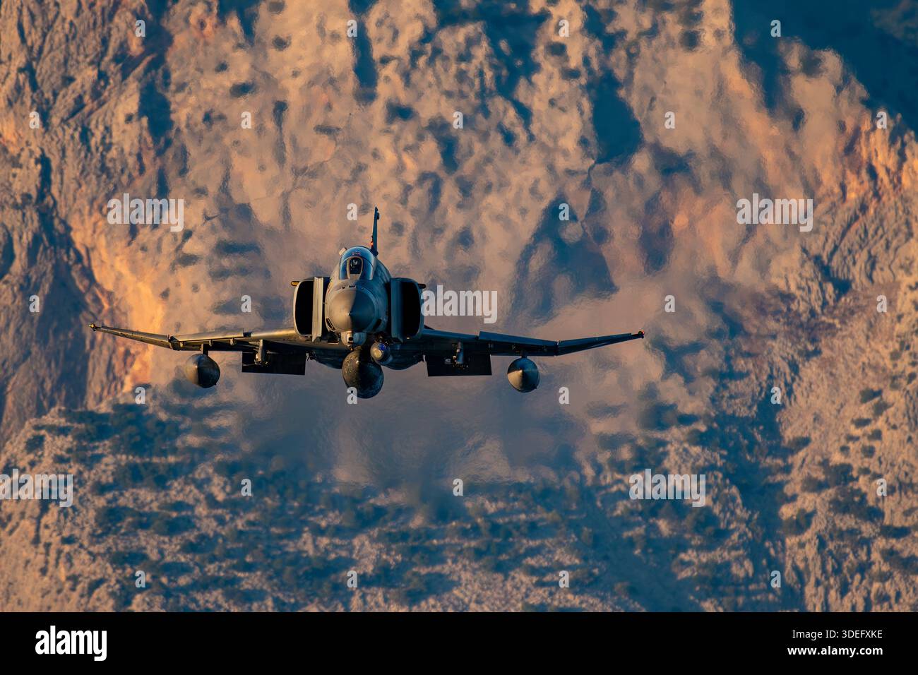 Greek Air Force McDonnell Douglas F-4E Phantom II performs air-to-air ...