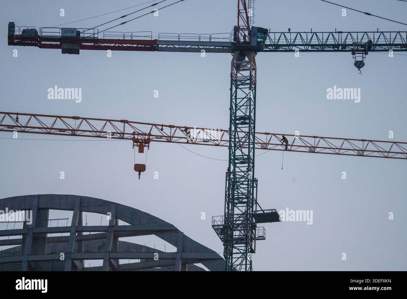 Concrete skyscraper frame under active hi-res stock photography and ...