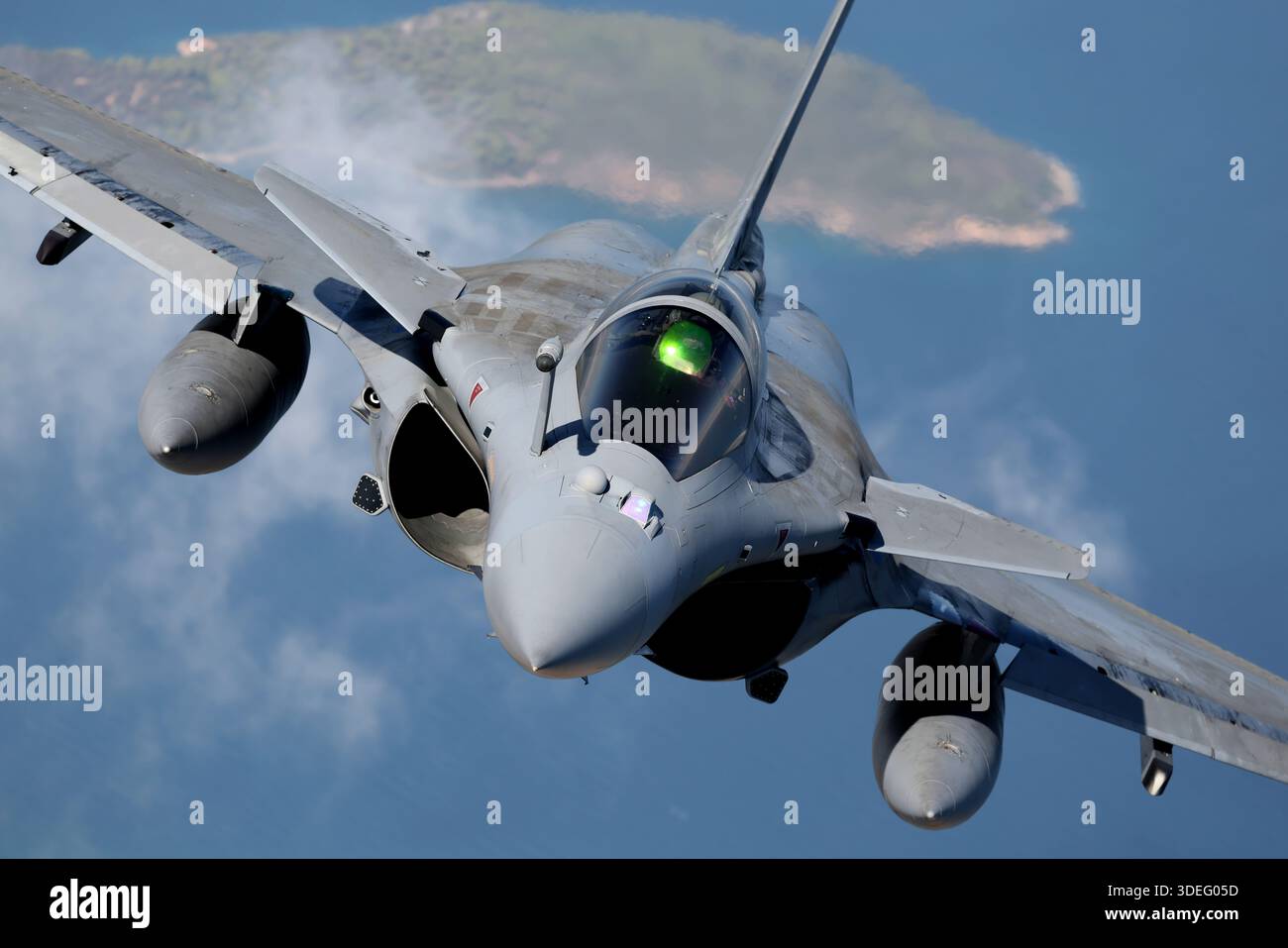 Close-up air-to-air image of a Hellenic Air Force Dassault Rafale EG in ...