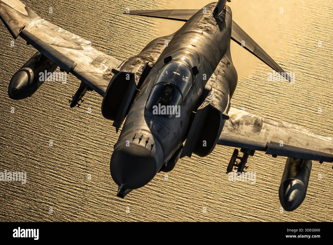 Close air-to-air view of a Greek Air Force McDonnell Douglas F-4E ...